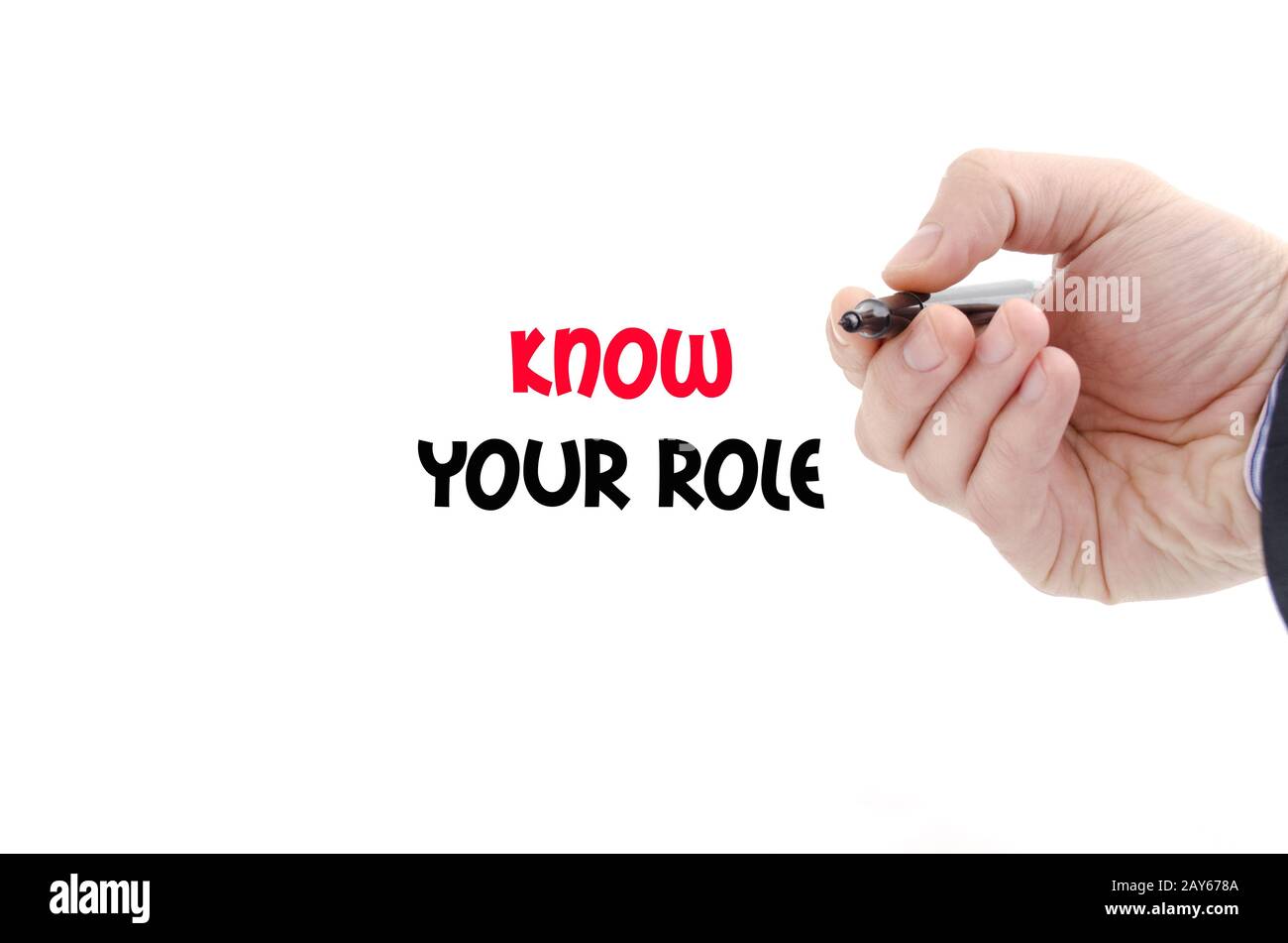 Know your role text concept Stock Photo - Alamy