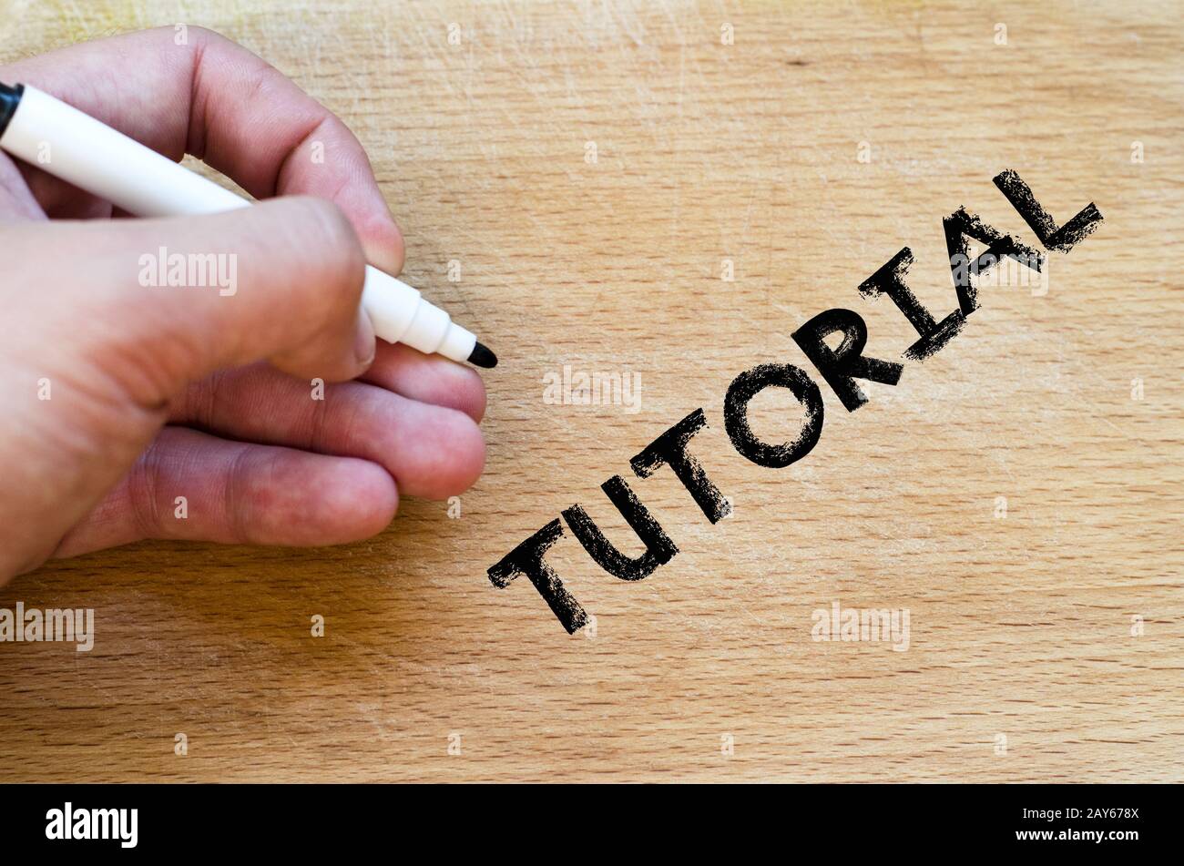 Tutorial text concept Stock Photo - Alamy