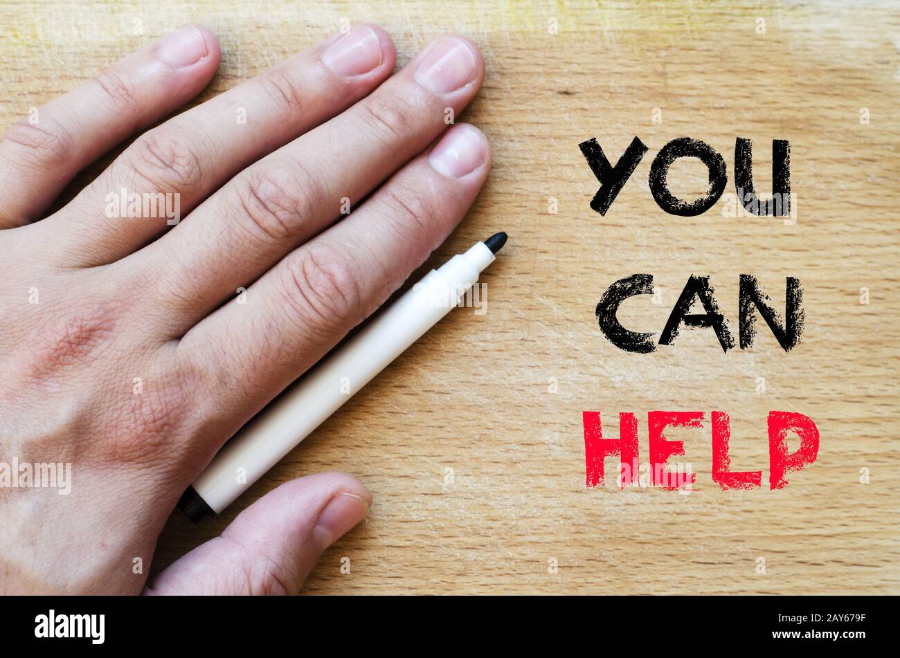 You can help text concept Stock Photo - Alamy