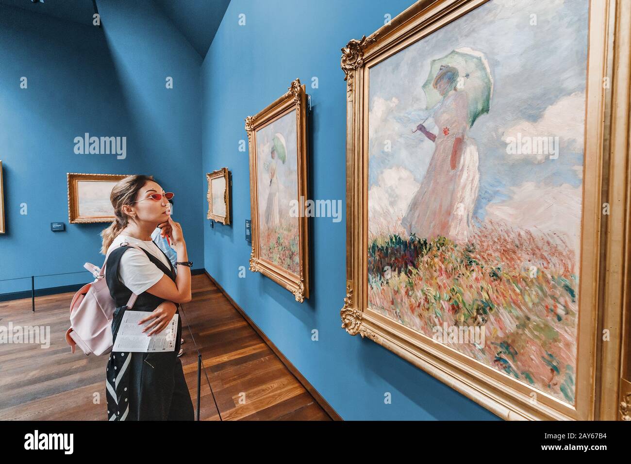 27 July 2019, Orsay museum, Paris, France: Asian woman tourist visits ...