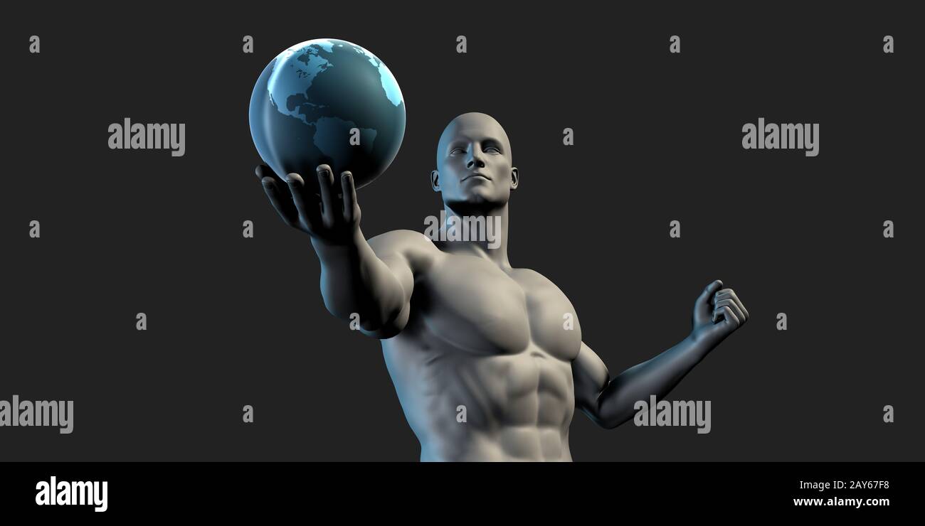 Man Holding Globe Stock Photo - Alamy
