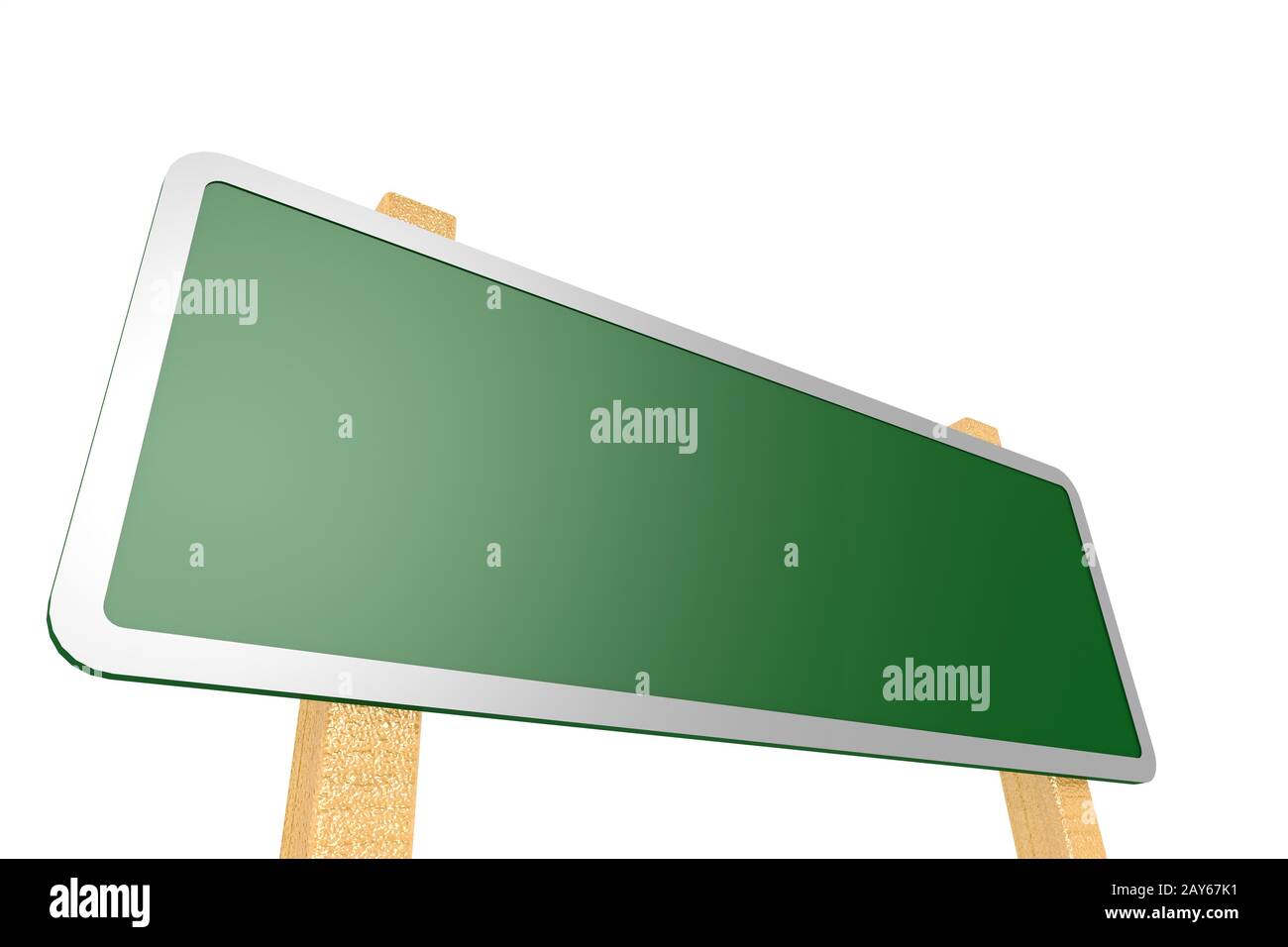 Green road sign with wood stand Stock Photo - Alamy
