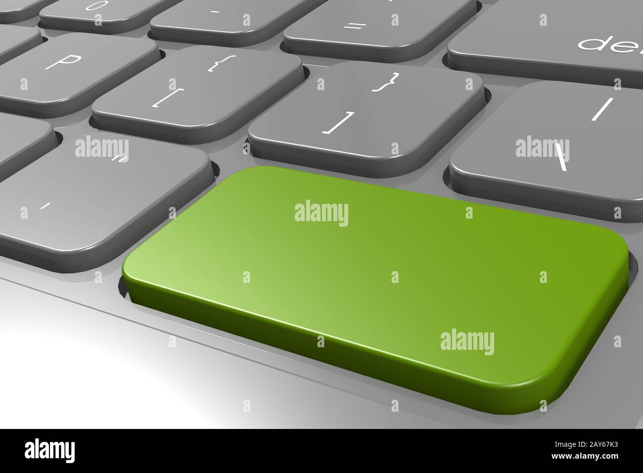 Green enter button in black keyboard Stock Photo - Alamy