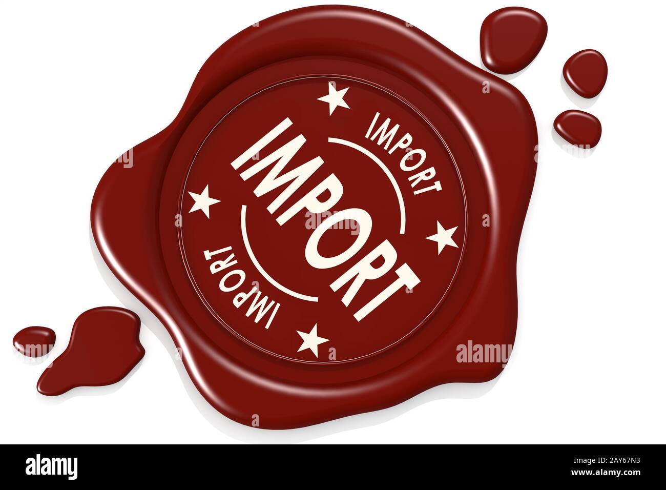 Label seal of import Stock Photo - Alamy