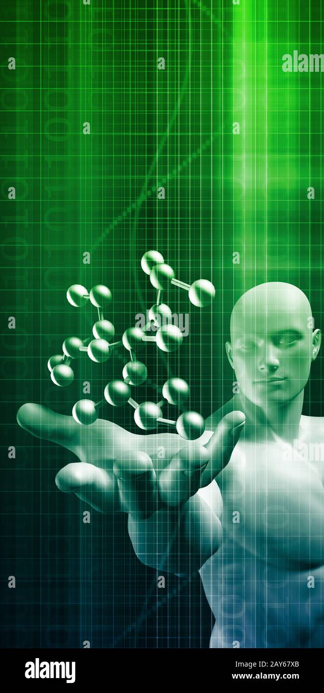 Man Observing Molecule Structure Stock Photo - Alamy