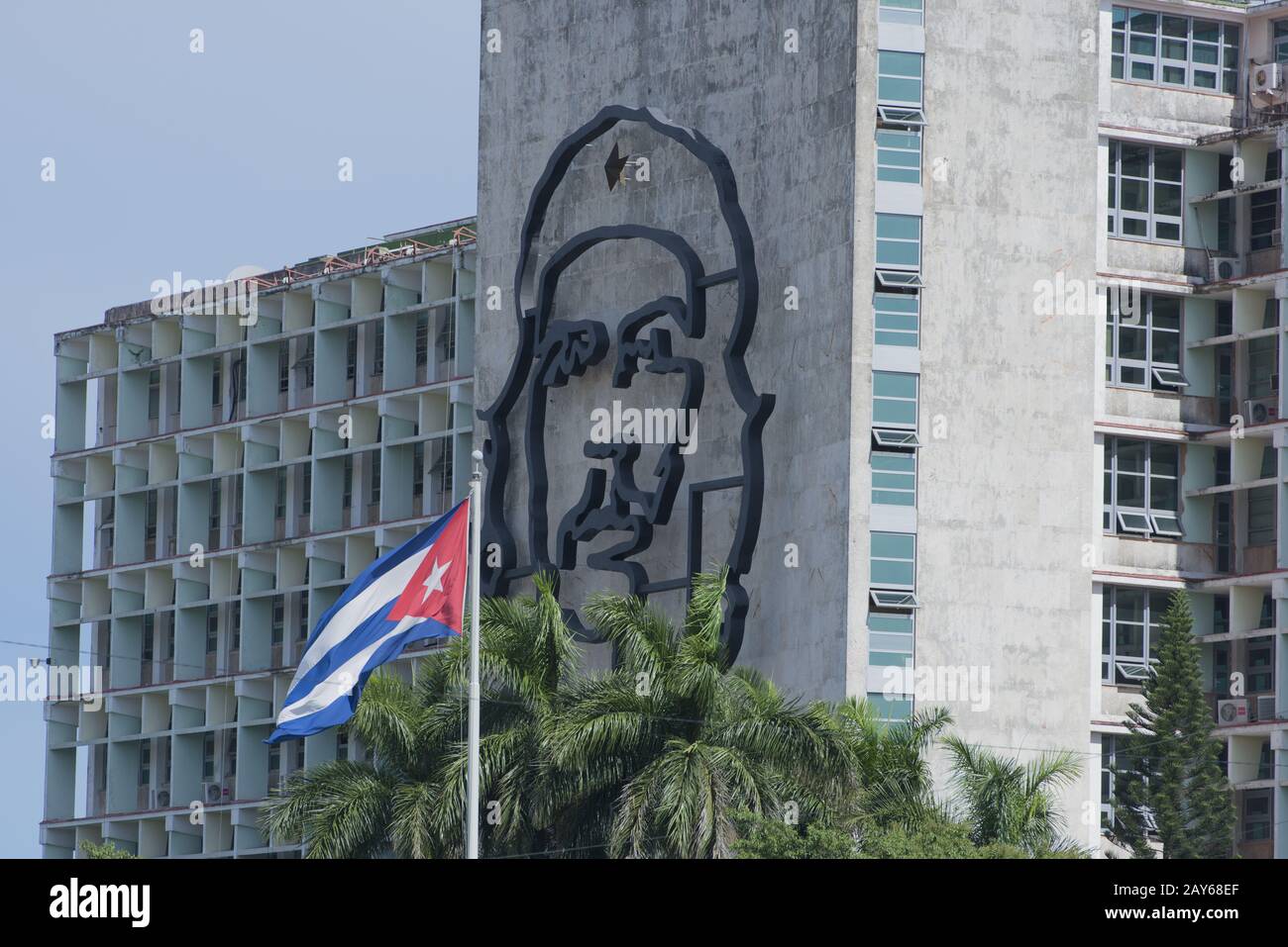 Ministry of the Interior building with face of Che Guevara Revolution ...