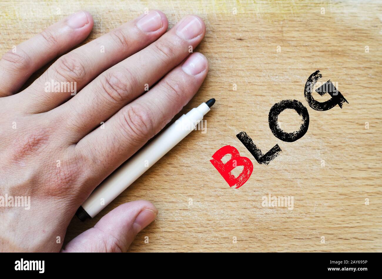 Blog text concept Stock Photo - Alamy