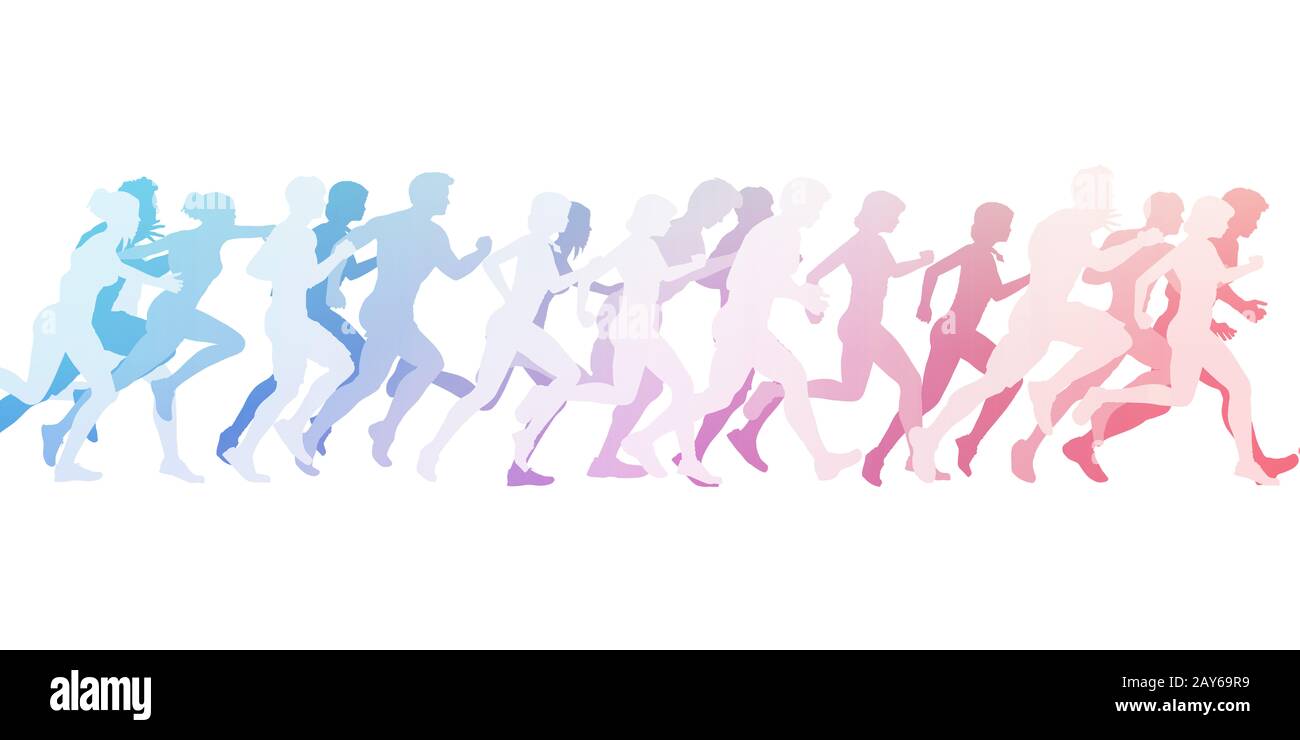 Marathon athletes Cut Out Stock Images & Pictures - Alamy