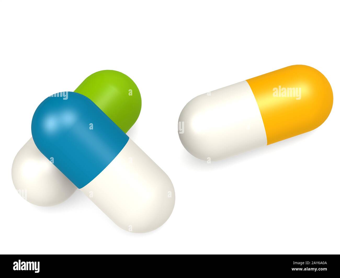 Medicine capsules isolated on white background Stock Photo - Alamy