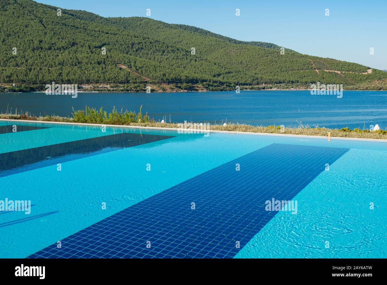 Nice swimming pool outdoors on bright summer day Stock Photo - Alamy