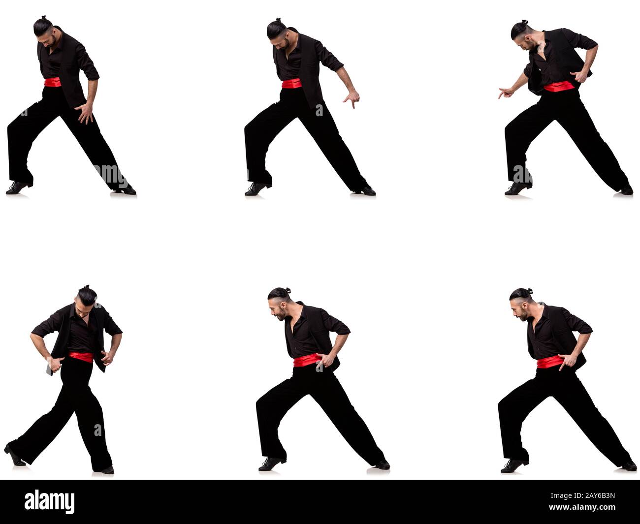 Spanish dancer in various poses on white Stock Photo - Alamy