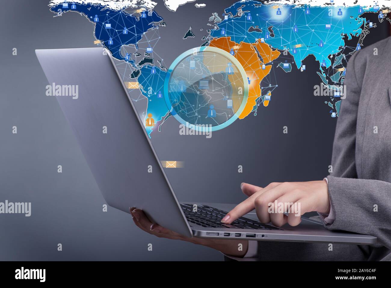 Social networks and online interactions concept Stock Photo - Alamy