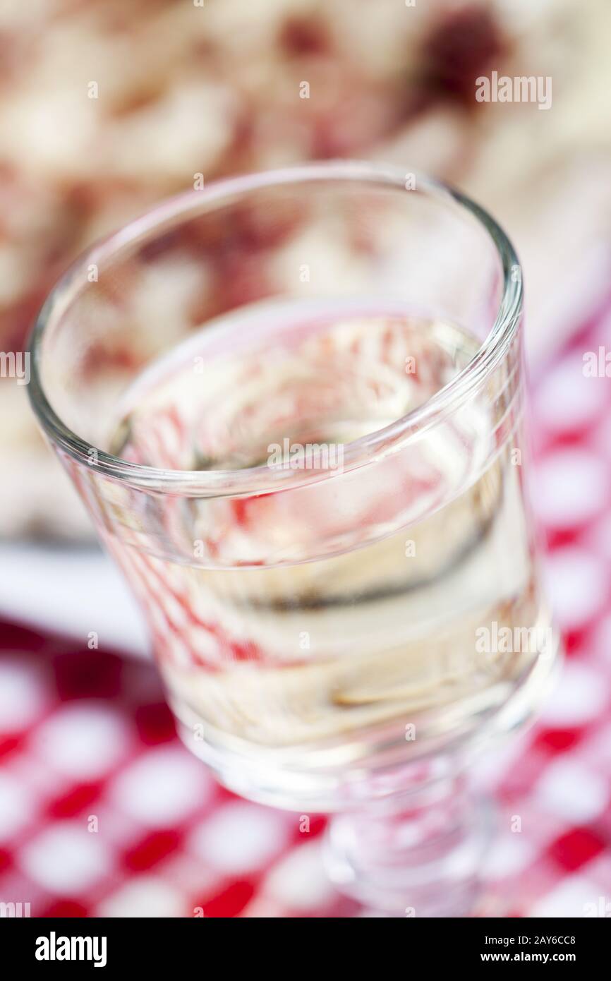 White wine and tarte flambée Stock Photo - Alamy