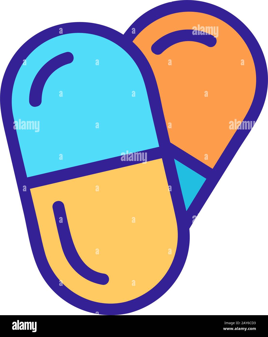 pain pill icon vector. Isolated contour symbol illustration Stock ...