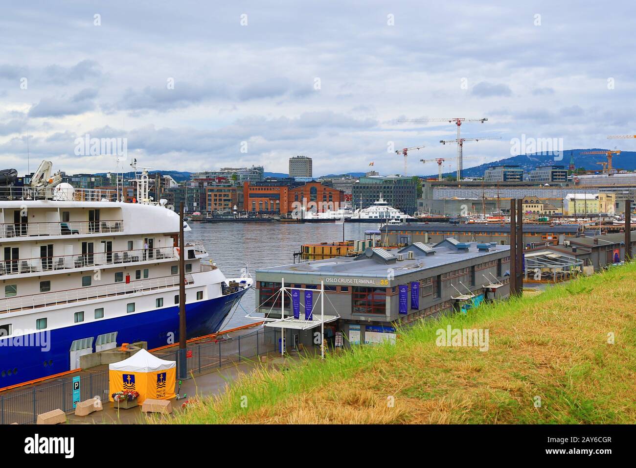 Scenic view of Oslo city waterfront -Fjord city with the cruise ...