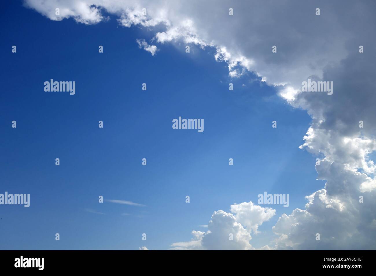 Blue sky with rain clouds Stock Photo - Alamy