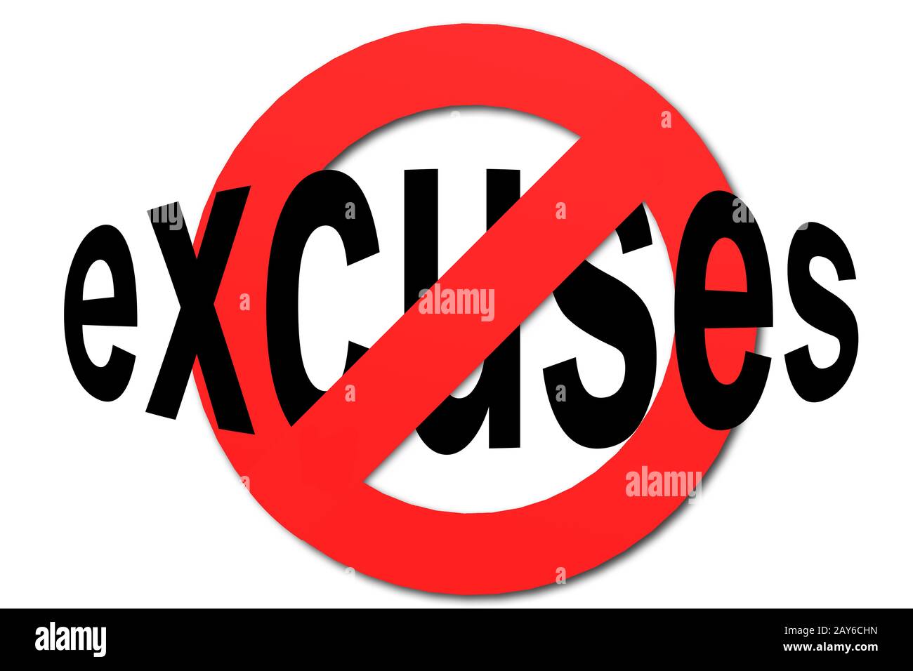 Stop excuses sign in red Stock Photo - Alamy