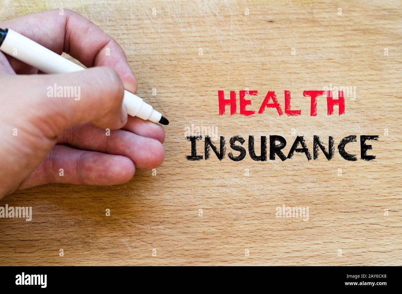 Health insurance text concept Stock Photo - Alamy