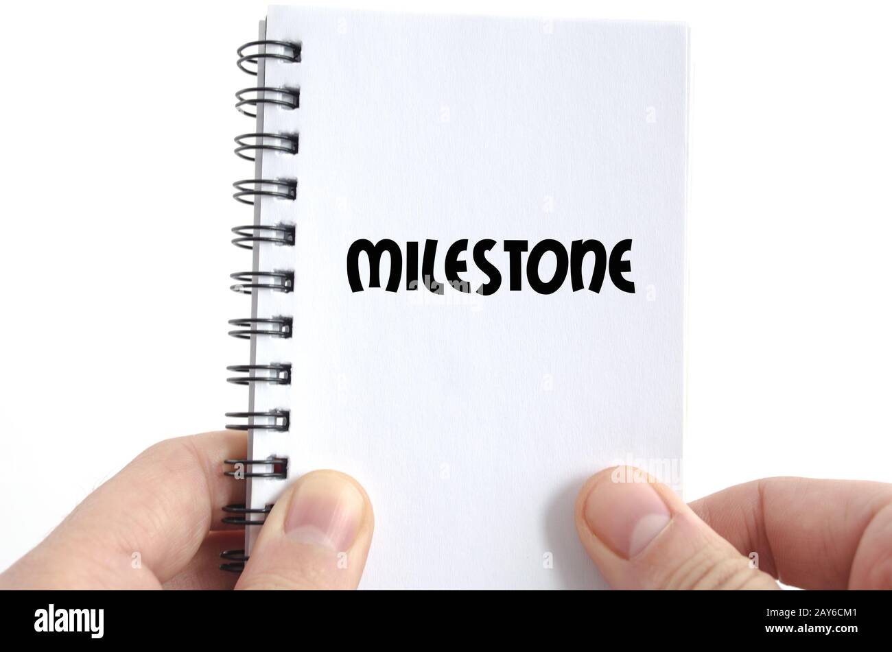 Milestone text concept Stock Photo - Alamy