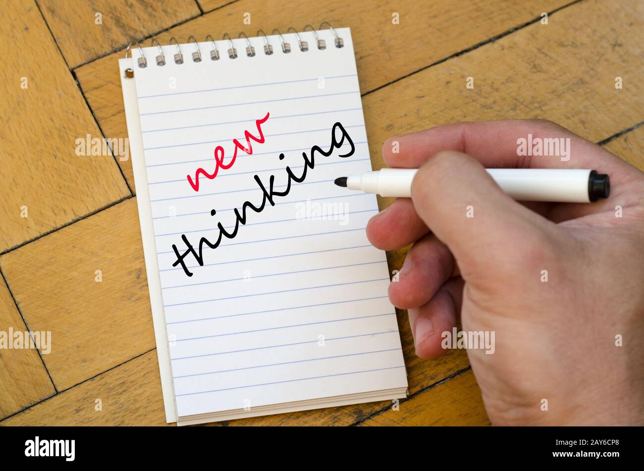 New thinking text concept on notebook Stock Photo - Alamy