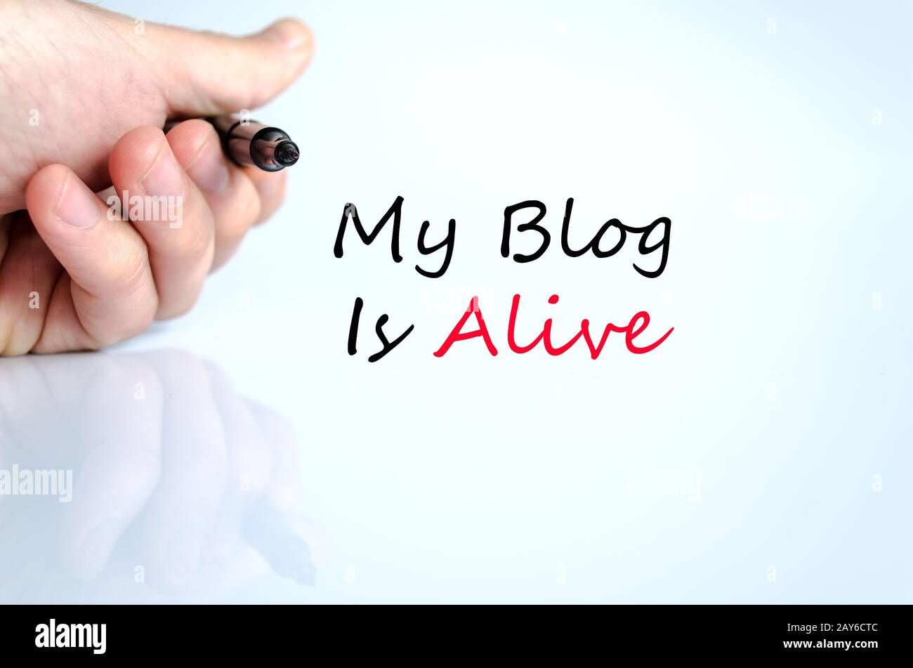 My blog is alive text concept Stock Photo - Alamy