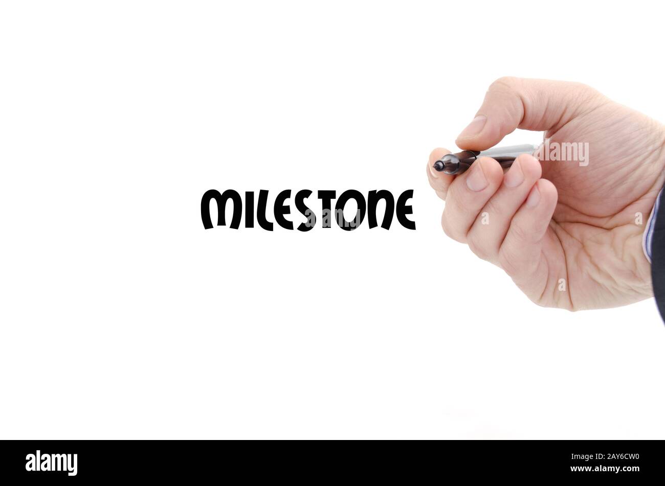 Milestone text concept Stock Photo - Alamy