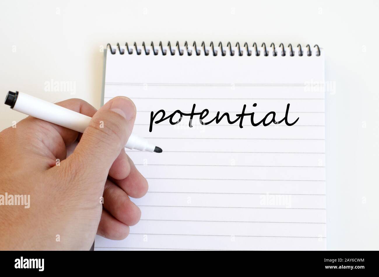 Potential text concept on notebook Stock Photo - Alamy