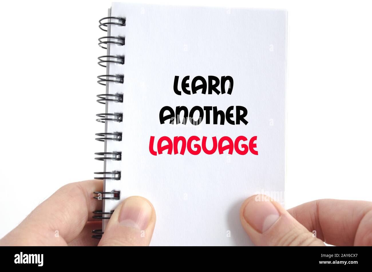 Learn another language text concept Stock Photo - Alamy