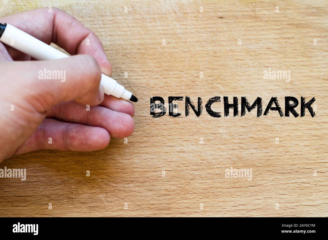 Benchmark text concept Stock Photo - Alamy