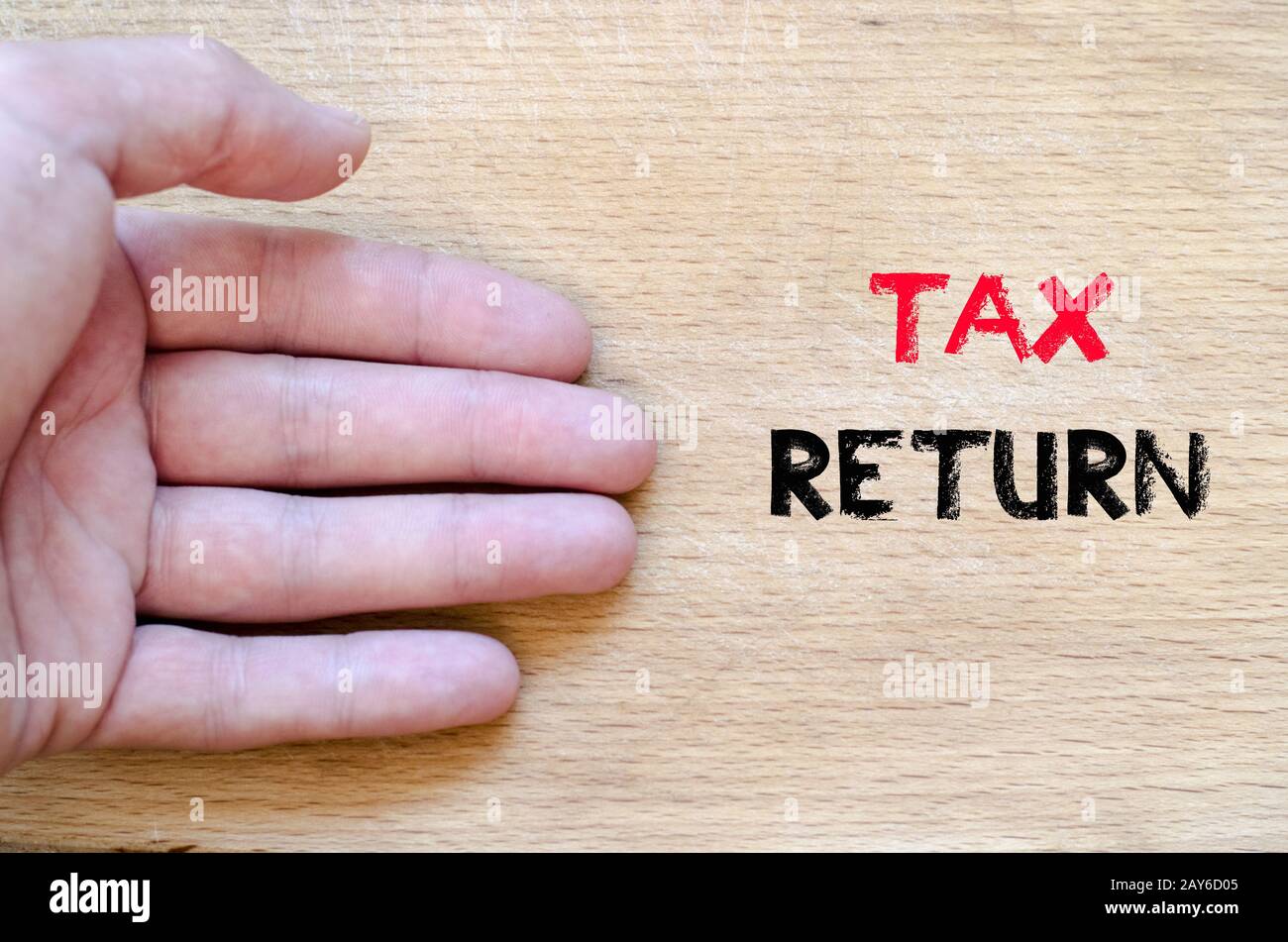 Tax return text concept Stock Photo - Alamy