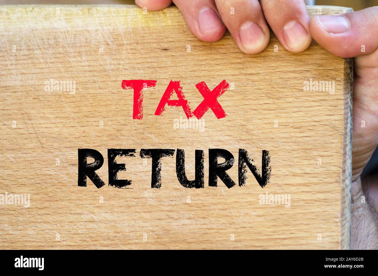 Tax return text concept Stock Photo - Alamy