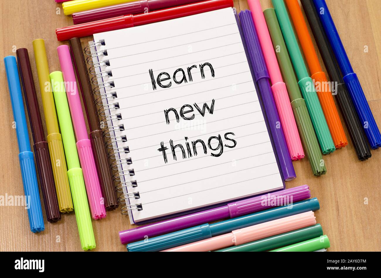 Learn new things text concept Stock Photo - Alamy