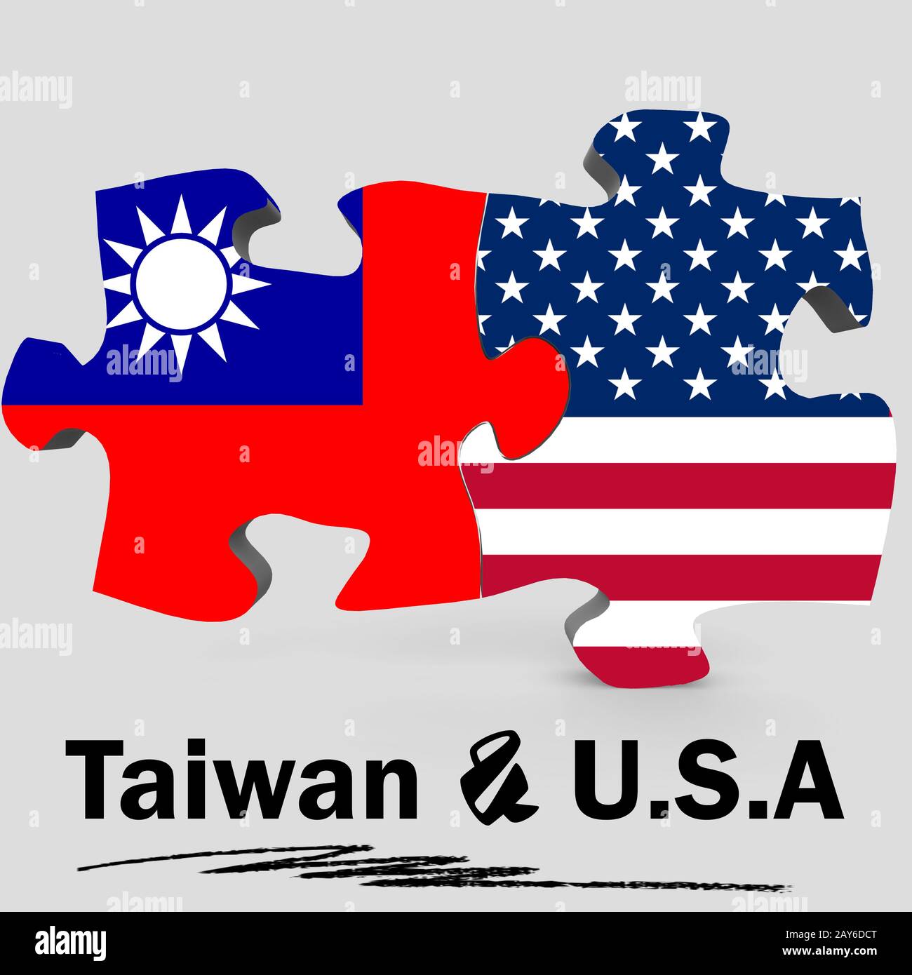 USA and Taiwan flags in puzzle Stock Photo - Alamy