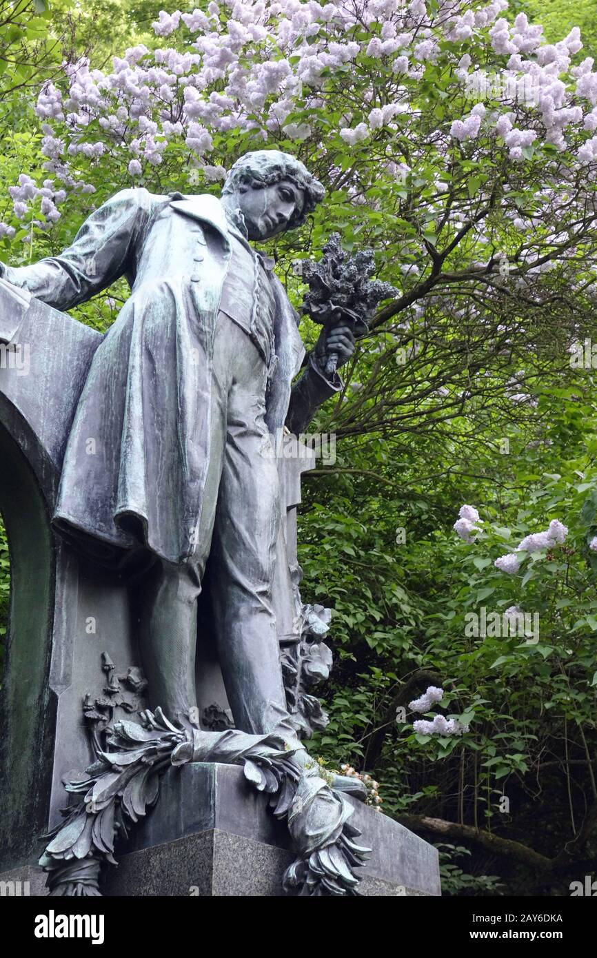 Czech Republic bronze monument of the poet Karel Hynek Macha on the ...