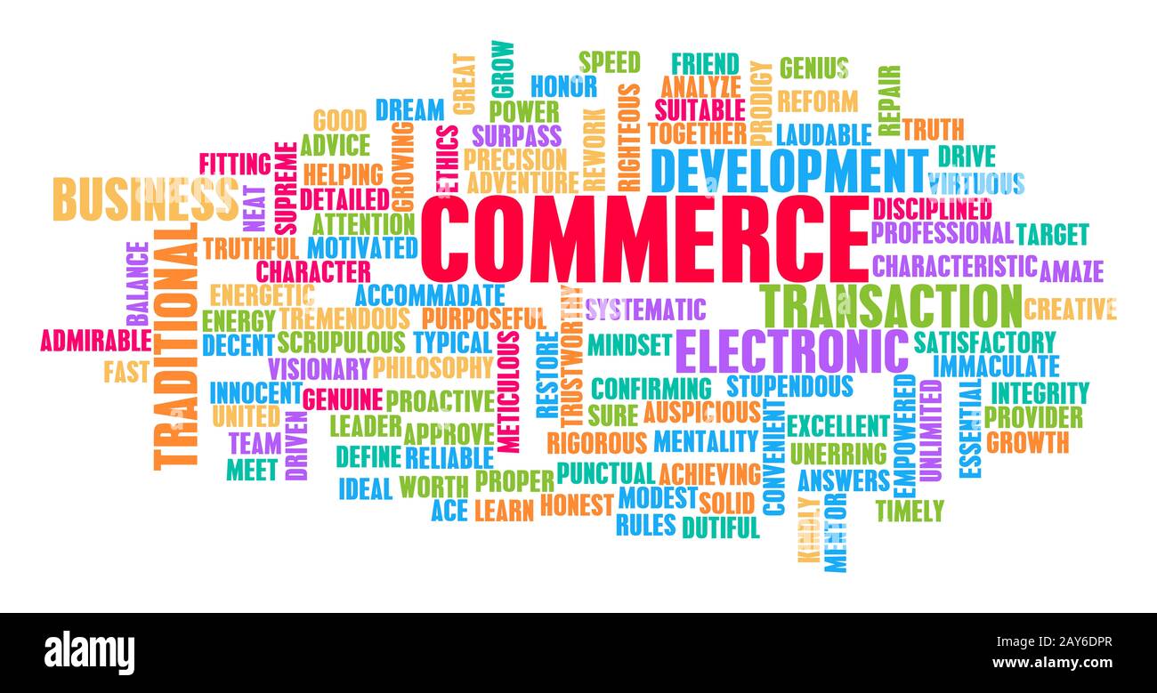 Commerce Word Cloud Concept Stock Photo - Alamy