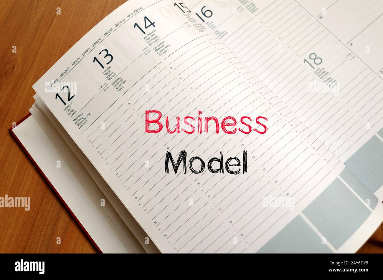 Business model text concept on notebook Stock Photo - Alamy