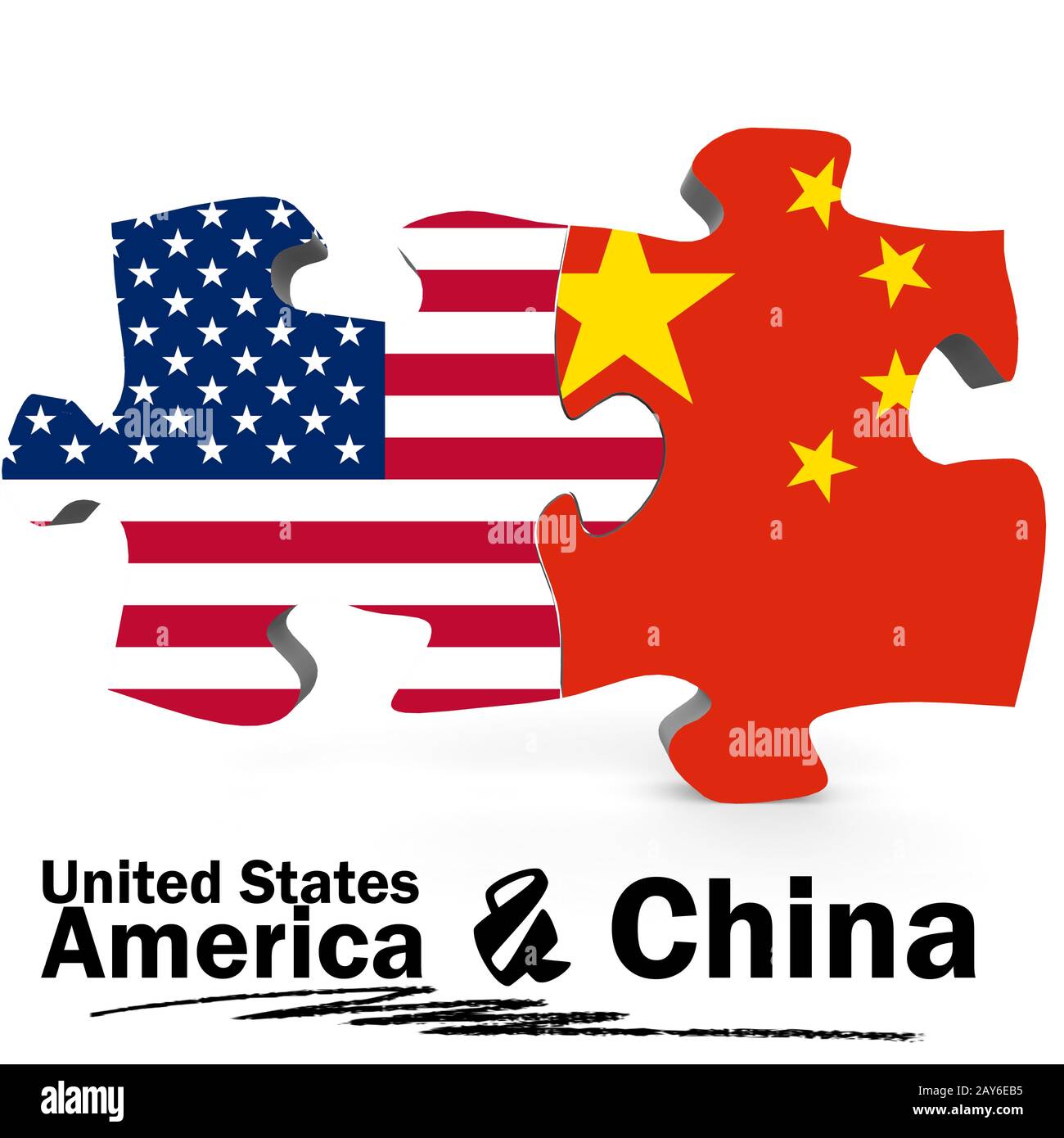 Chinese flag and united states Cut Out Stock Images & Pictures - Alamy