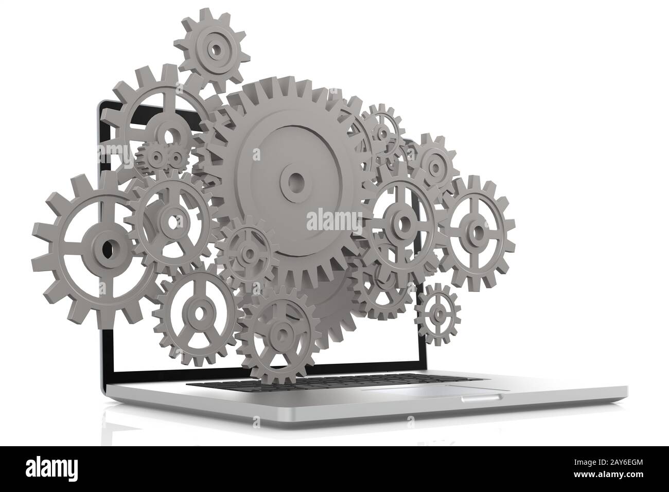 Gears in silver hi-res stock photography and images - Alamy