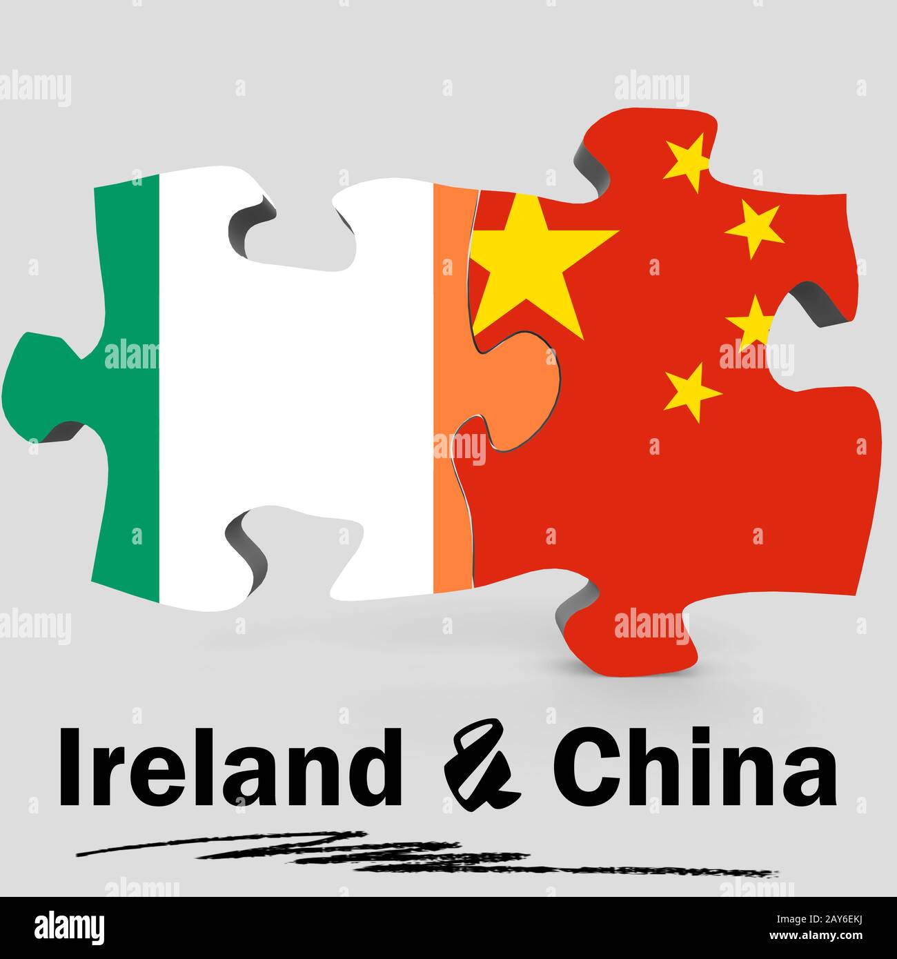 China and Ireland flags in puzzle Stock Photo - Alamy