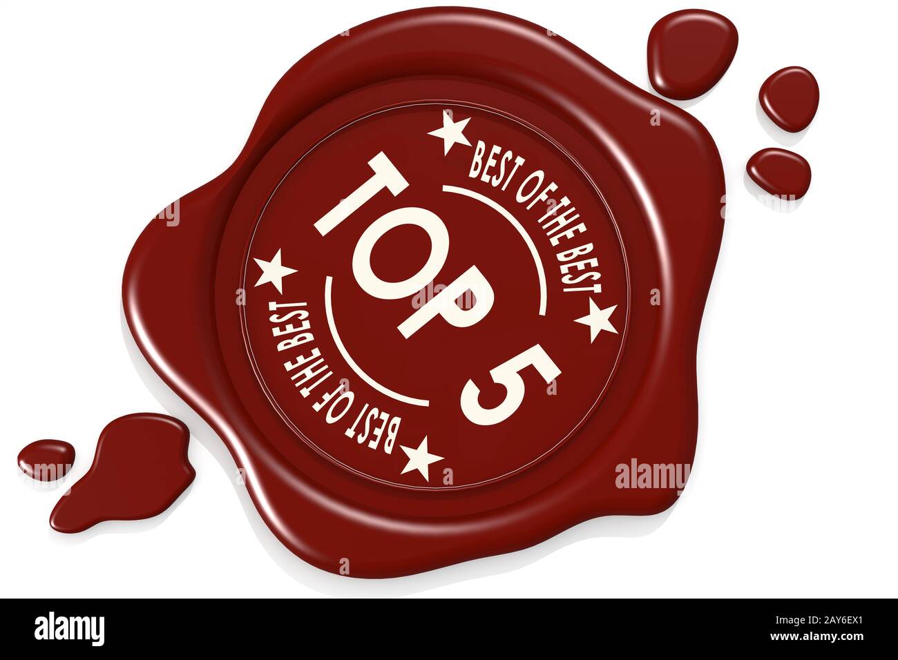 Label seal of top 5 best of the best Stock Photo - Alamy
