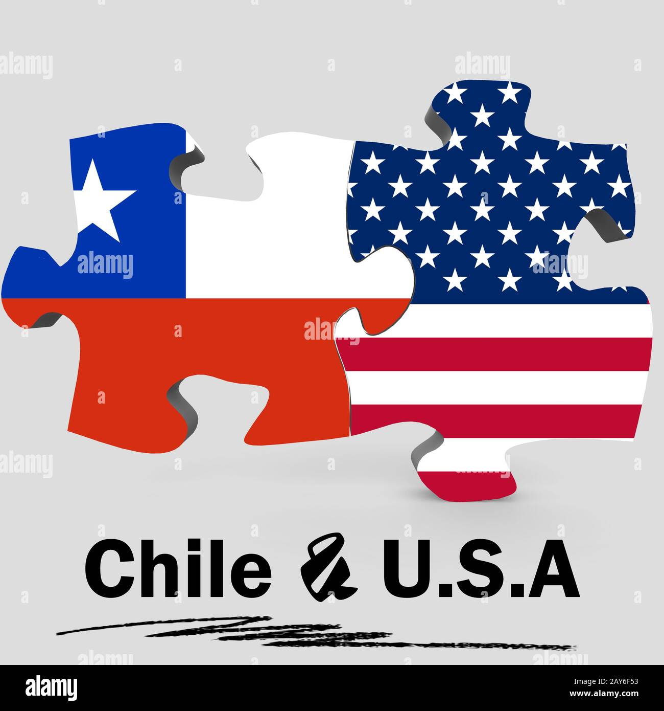 USA and Chile flags in puzzle Stock Photo - Alamy