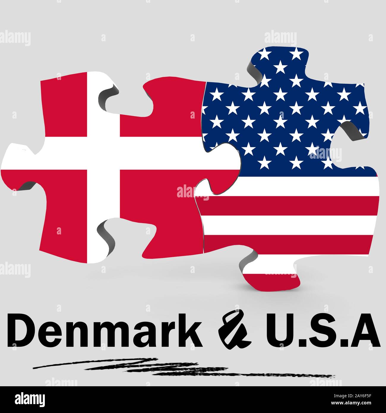 USA and Denmark flags in puzzle Stock Photo - Alamy