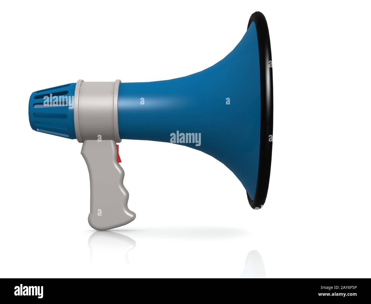 Blue megaphone isolated on white Stock Photo - Alamy