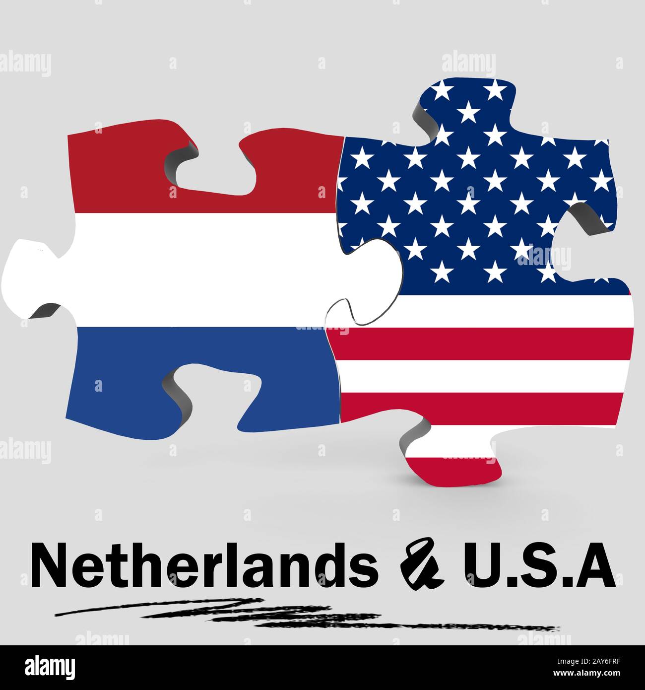 USA and Netherlands flags in puzzle Stock Photo - Alamy