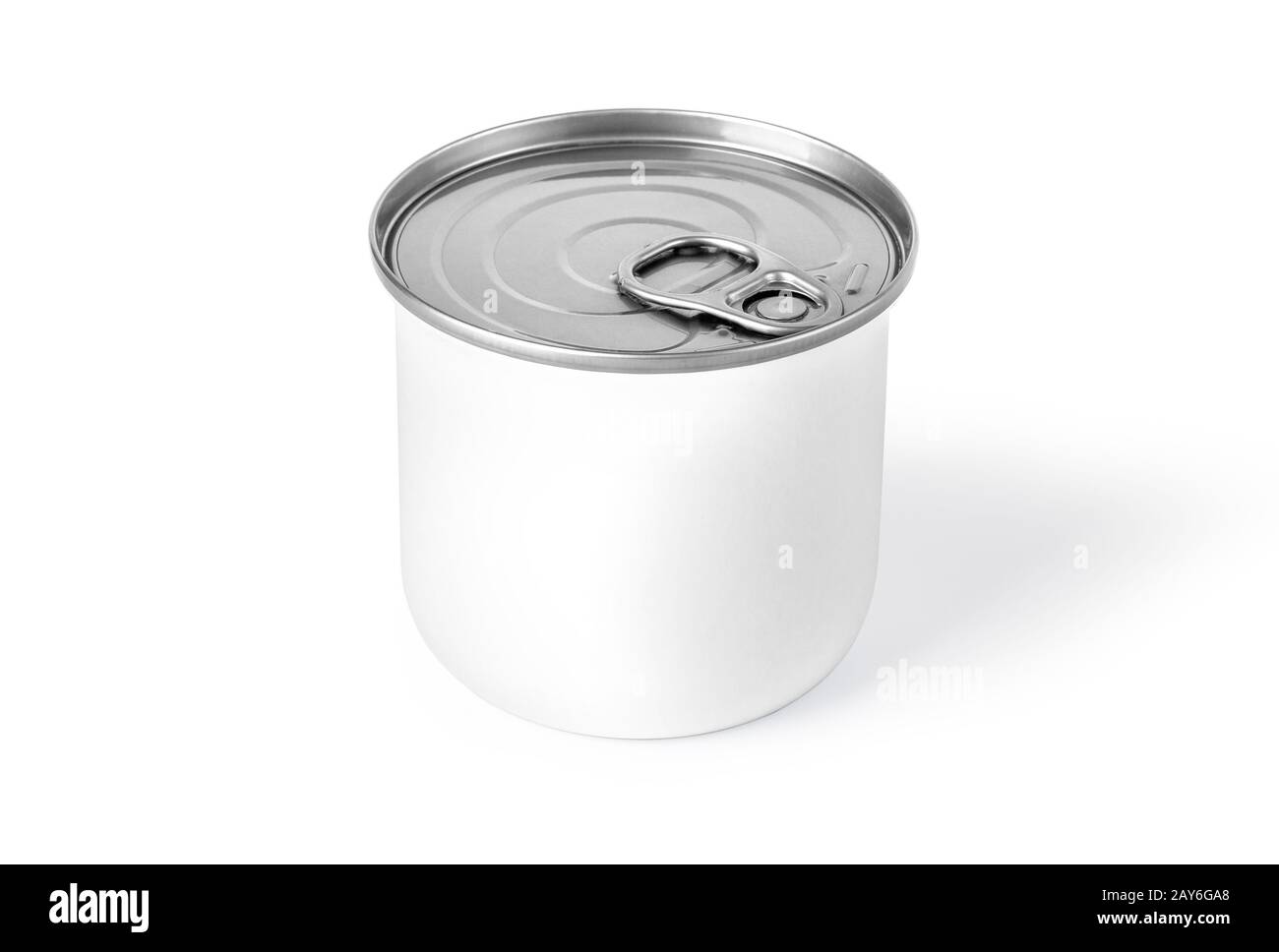 metal white tin can on white background Include clipping path Stock ...