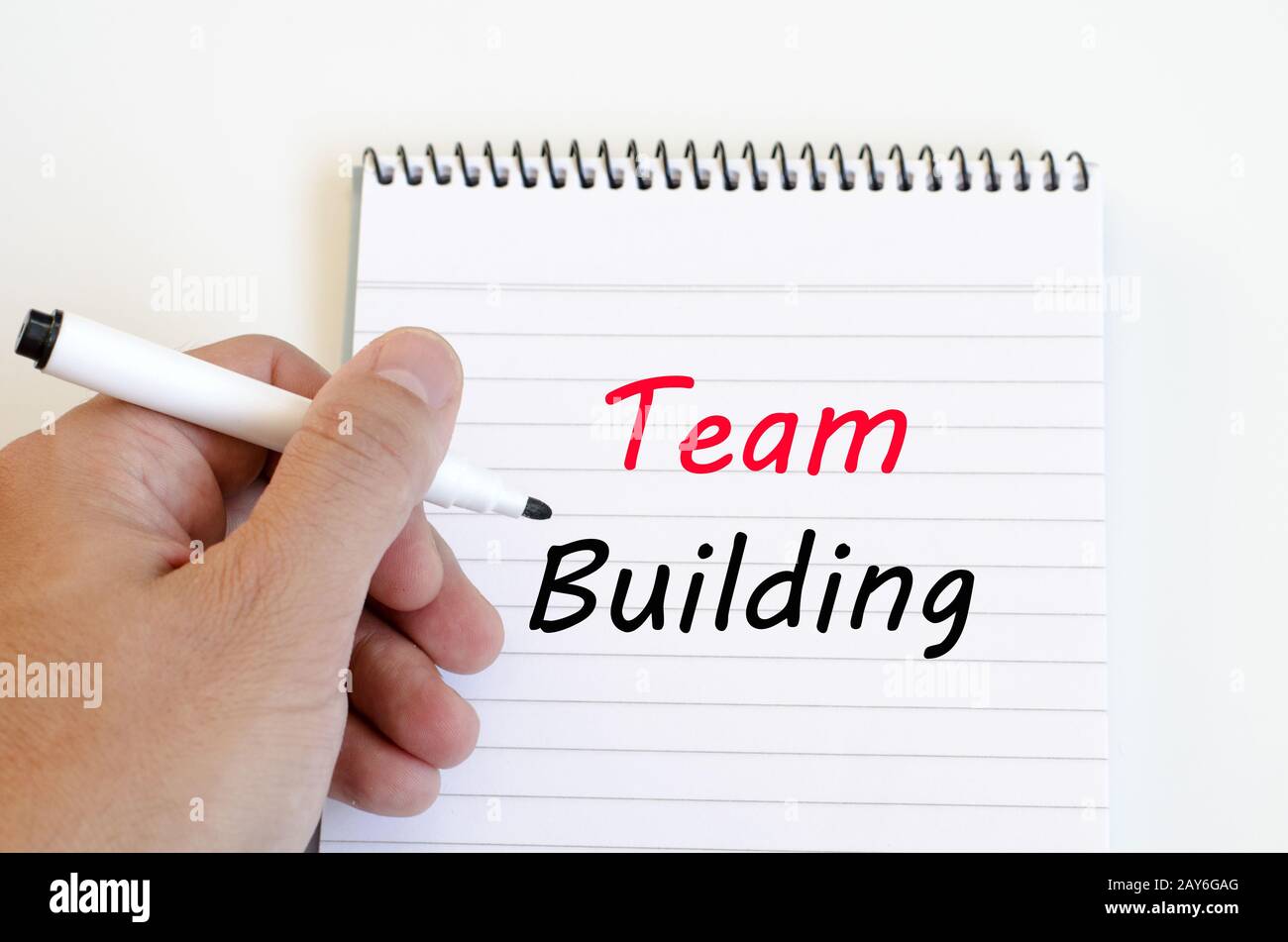 Team building text concept on notebook Stock Photo - Alamy