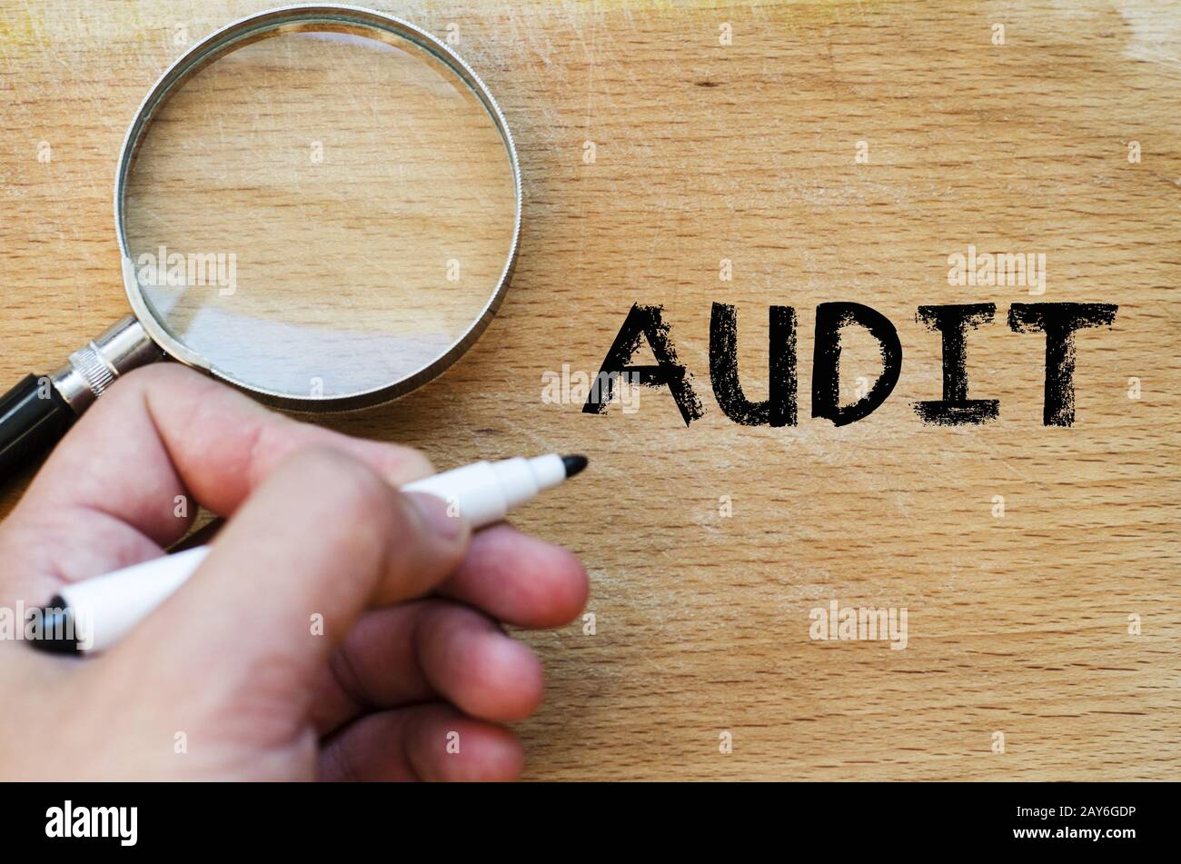 Audit text concept Stock Photo - Alamy