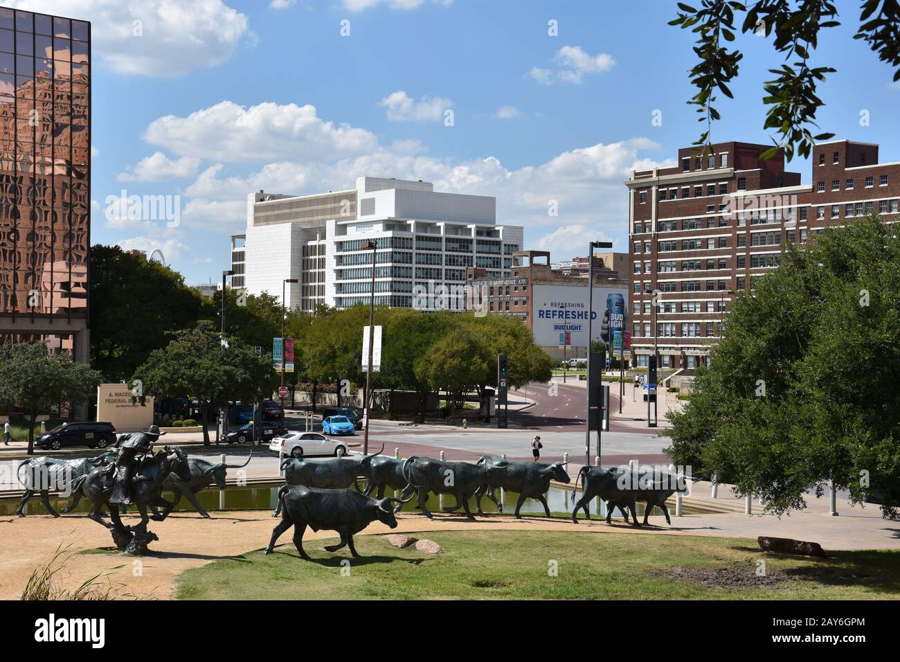 The Cattle Drive Sculpture at Pioneer Plaza in Dallas, Texas Stock ...