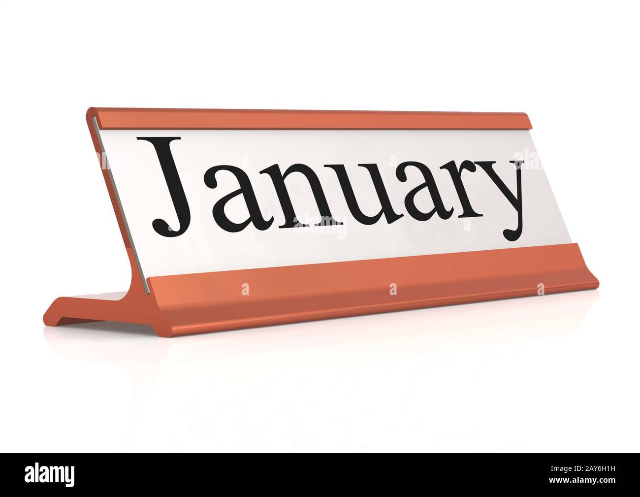 January word on table tag isolated Stock Photo - Alamy