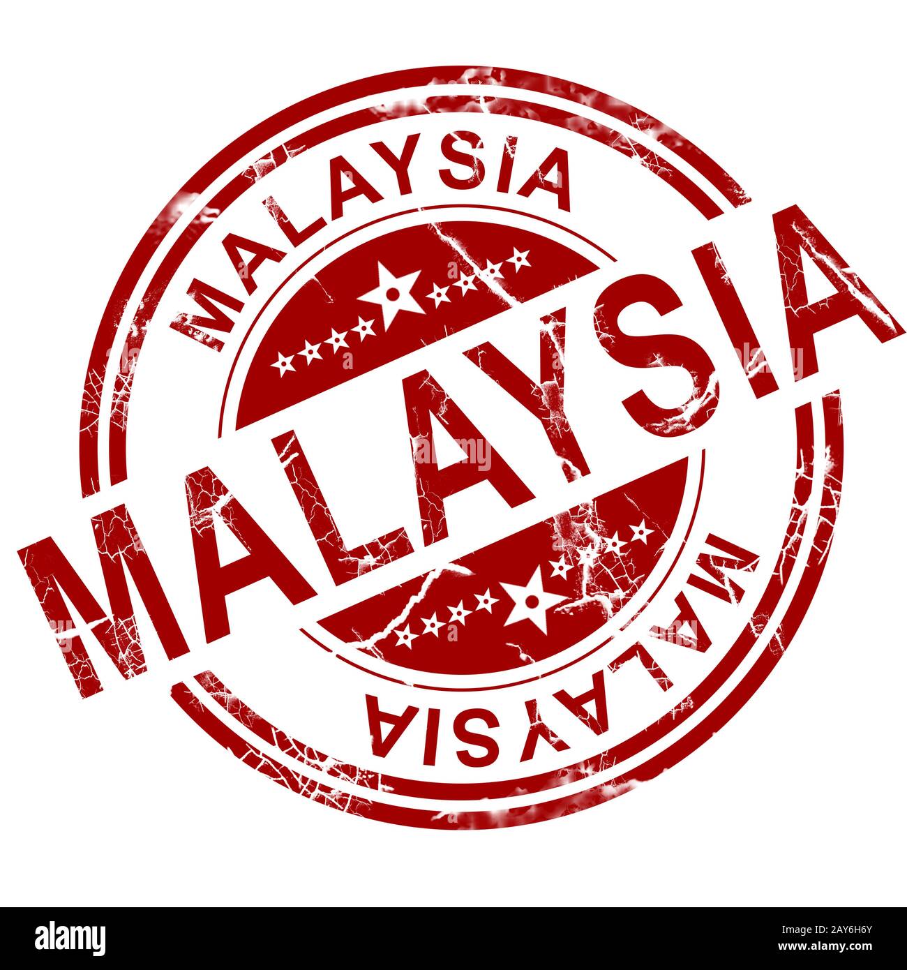 Red Malaysia stamp Stock Photo - Alamy